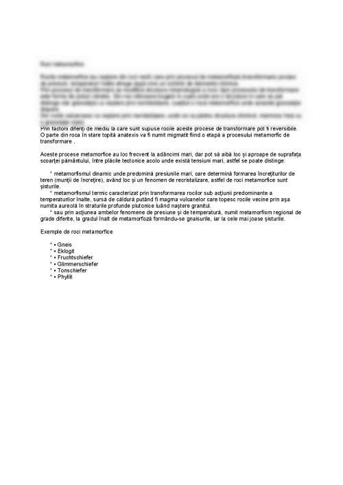 Referat: Roci Metamorfice (#338927)