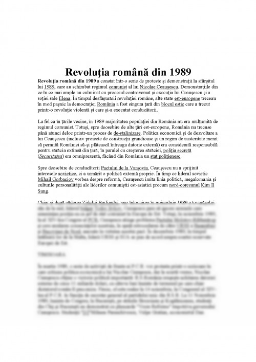 Referat: Revoluția română din 1989 căderea comunismului (#338969)