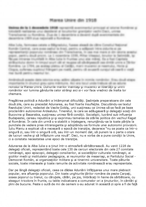 Referat: Marea Unire din 1918 (#339289)