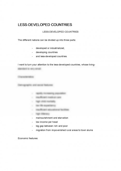 Referat: Less Developed Countries (#339778)