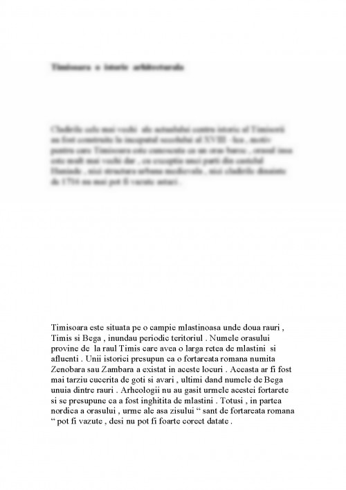 Referat: Timișoara o istorie arhitecturală (#340463)