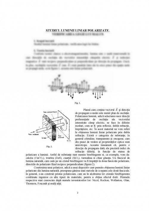Laborator: Studiul luminii liniar polarizate - Verificarea legii lui ...