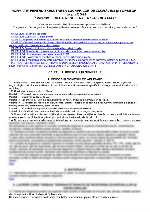 Documentație: C 3-1976 - normativ pentru executarea lucrărilor de ...