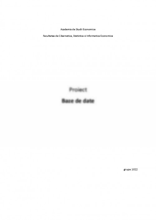 Proiect: Proiect baze de date (#346406)
