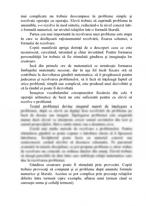 Referat: Valențele formative ale activității de rezolvare de probleme ...