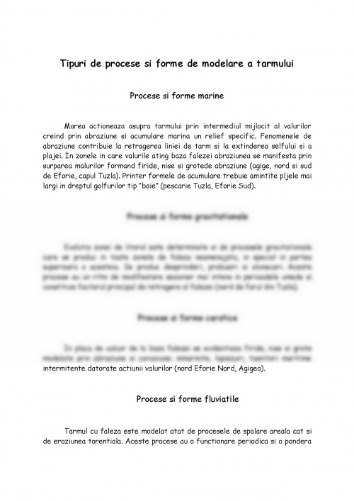 Referat: Tipuri de procese și forme de modelare a țărmului (#347645)