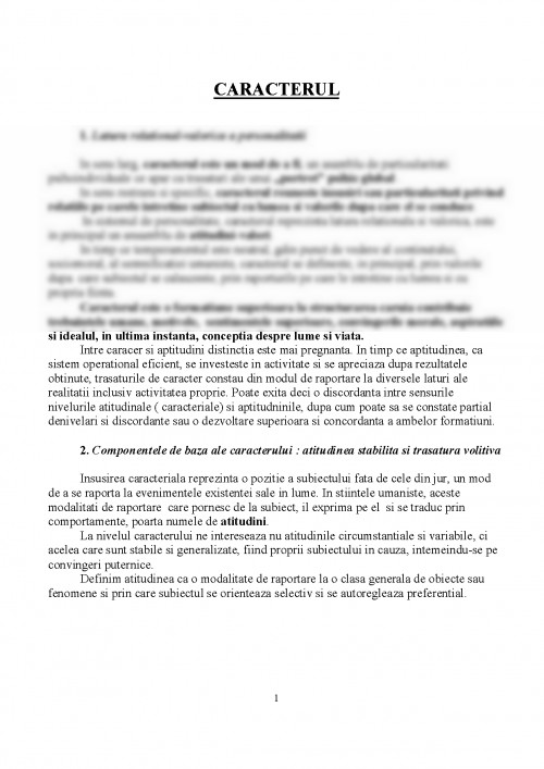 Referat: Caracterul (#347890)