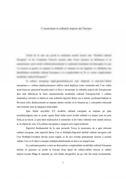 Referat: Modelul Cultural European (#348122)