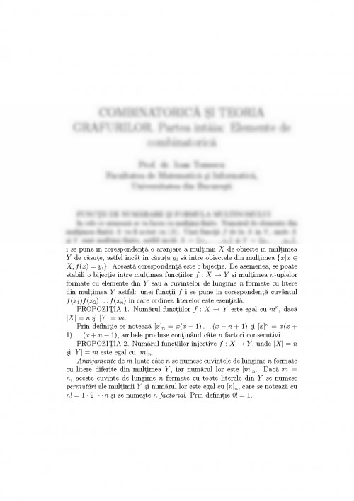 Curs: Combinatorică și teoria grafurilor. Partea întâia - elemente de ...