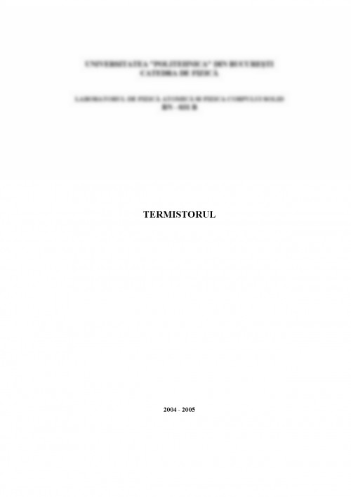 Laborator: Termistorul (#348281)