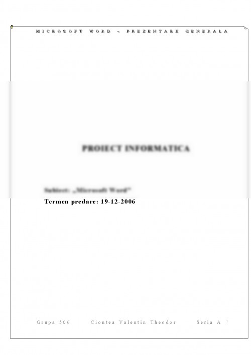 Referat: Proiect informatică Microsoft Word (#348702)