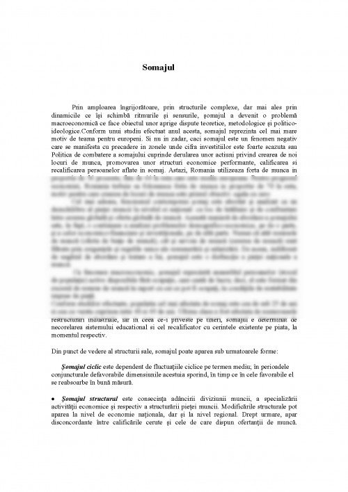 Referat: Șomajul în România (#349256)