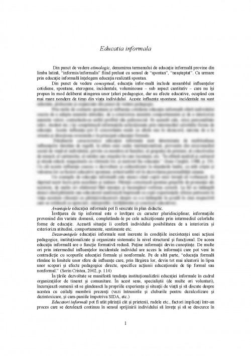 Referat: Educația informală (#349368)