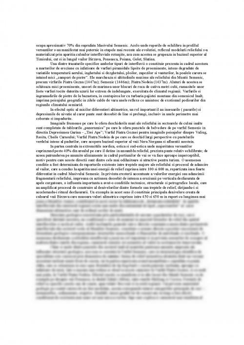 Referat: Munții Semenic-caracterizare fizico-geografică (#349972)