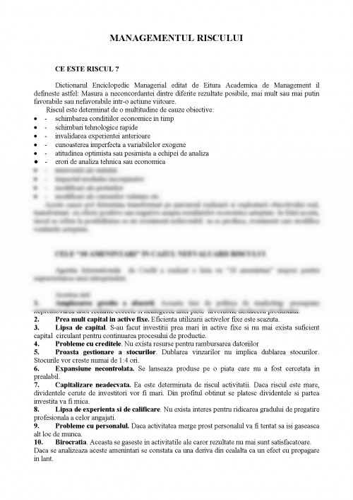 Referat: Managementul Riscului (#350300)