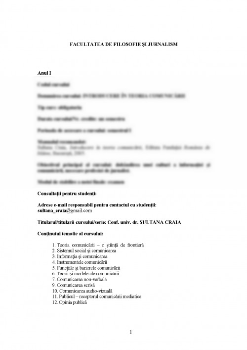 Curs: Introducere în Teoria Comunicării (#350347)