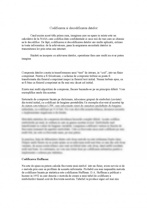 Referat: Codificarea și Decodificarea Datelor (#350745)