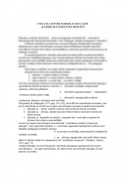 Referat: Unitatea dintre Formele Educației (#351462)
