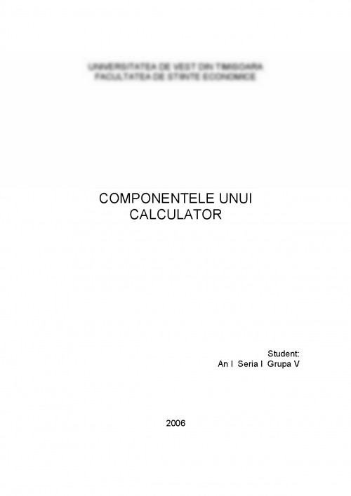 Referat: Componentele unui calculator (#351535)