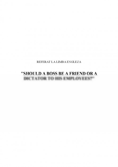 Referat: The Perfect Boss (#351871)