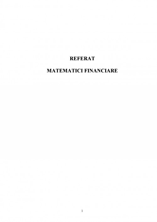 Referat: Matematici financiare - dobânda simplă (#351872)