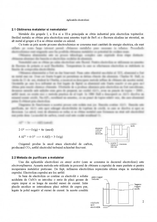 Referat: Aplicațiile electrolizei (#352617)