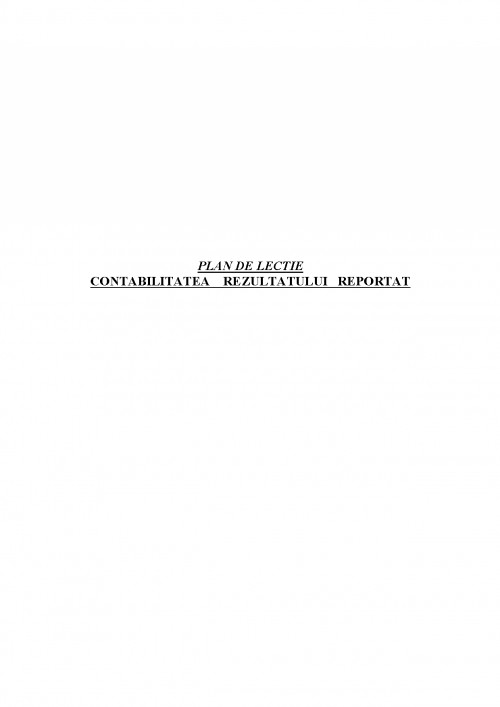 Referat: Plan de lecție - contabilitate (#352672)