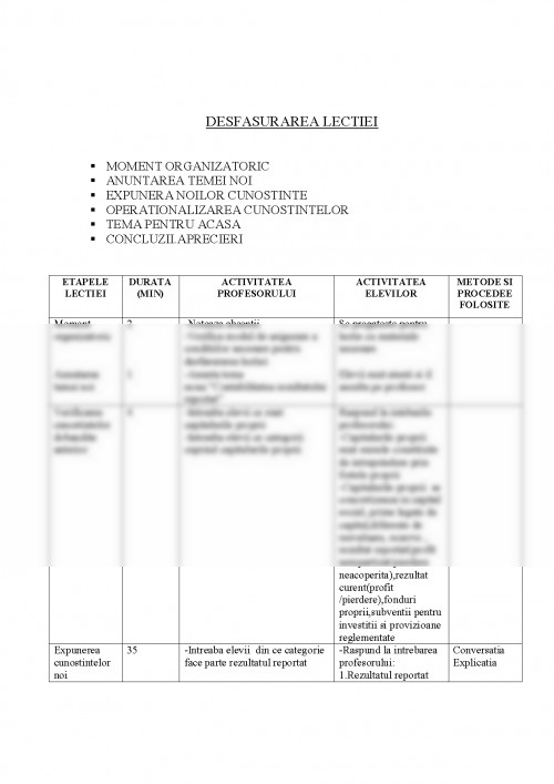Referat: Plan de lecție - contabilitate (#352672)