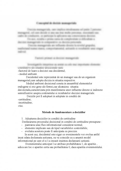 Referat: Conceptul de Decizie Managerial (#352781)