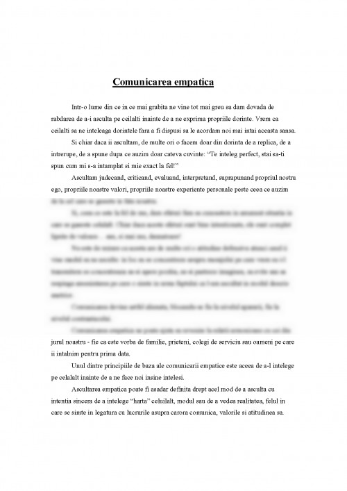 Referat: Comunicarea empatică (#353602)