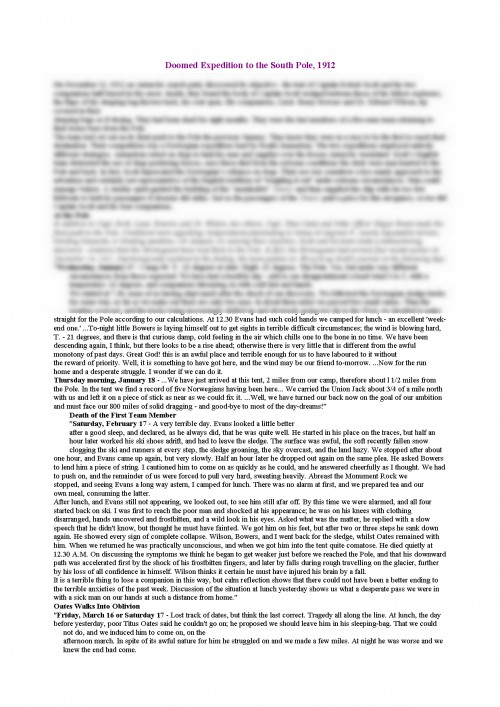 Referat: Doomed Expedition to the South Pole - 1912 (#353669)