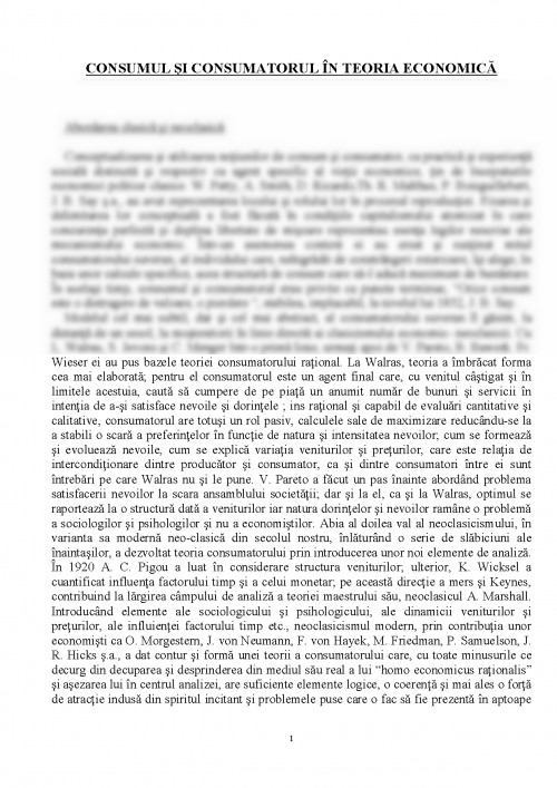 Referat: Consumul și Consumatorul în Teoria Economică (#353890)