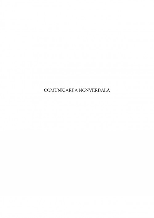 Referat: Comunicarea Non-Verbala (#354546)