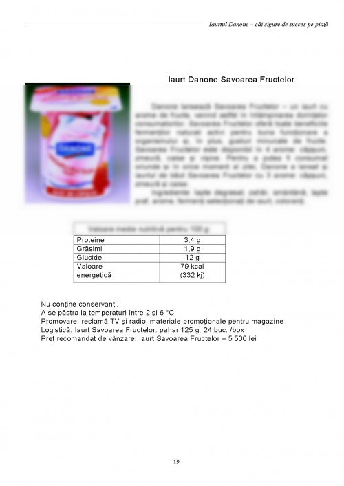 Referat: Iaurtul Danone - Căi Sigure de Succes pe Piață (#354574)