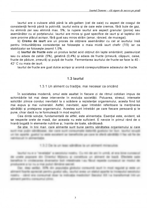 Referat: Iaurtul Danone - Căi Sigure de Succes pe Piață (#354574)