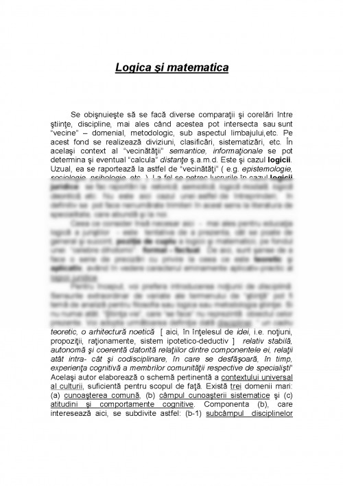 Referat: Logica și Matematica (#354959)