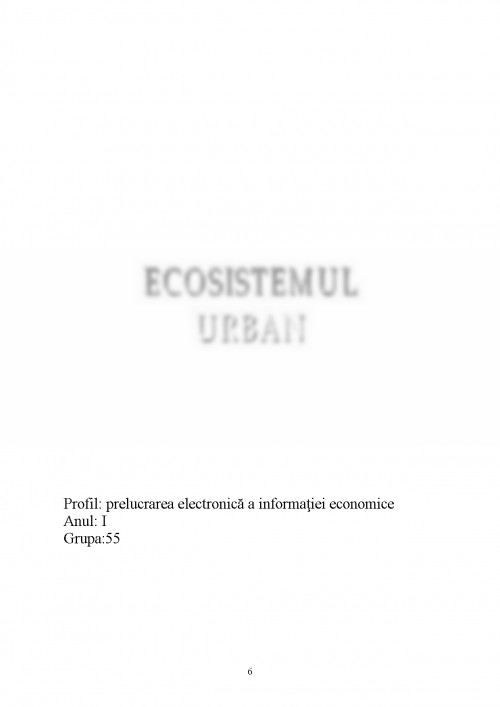 Referat: Ecosistemul Urban (#356710)