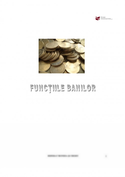 Referat: Funcțiile Banilor (#357001)