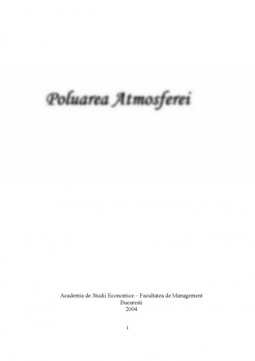 Referat: Poluarea Atmosferei (#357310)