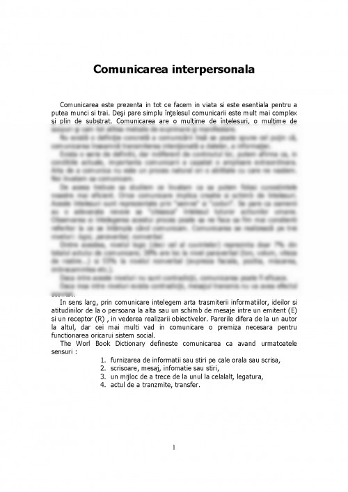 Referat: Comunicare Interpersonală (#357979)