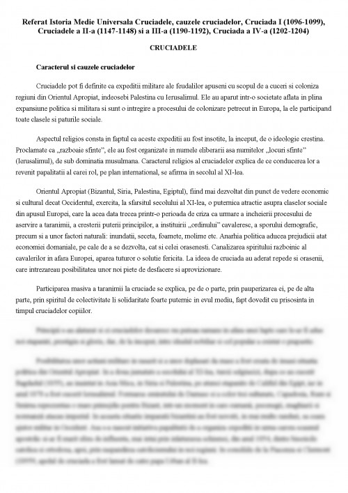 Referat: Cruciadele (#358251)