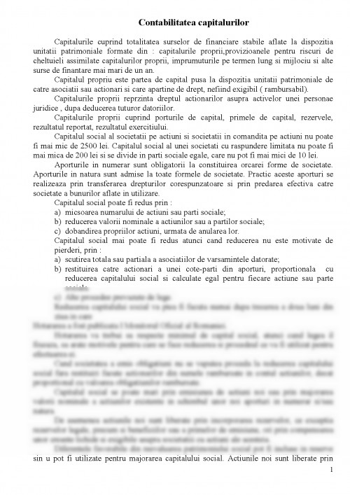 Referat: Contabilitatea Capitalurilor (#358344)