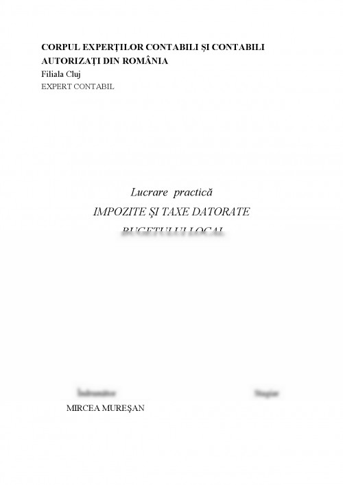 Referat: Impozite și Taxe la Bugetul Local (#359006)