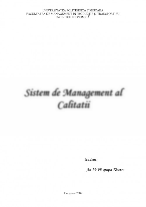 Referat: Sistem de management al calității (#359027)