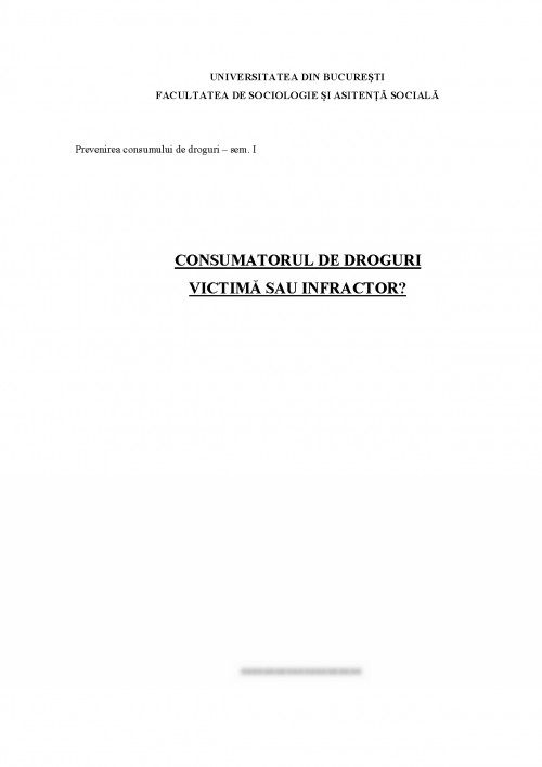 Referat: Consumatorul de droguri (#360130)