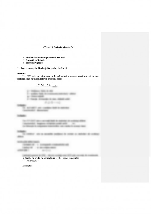 Curs: Limbaje Formale - Curs 1 (#360301)