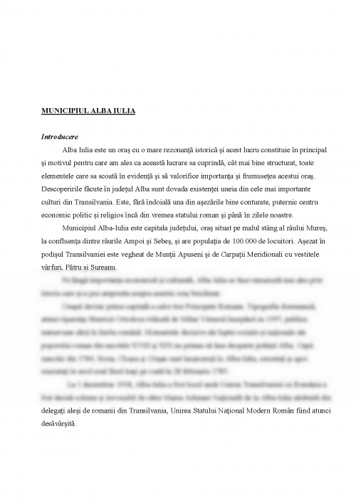 Referat: Municipiul Alba Iulia (#360563)
