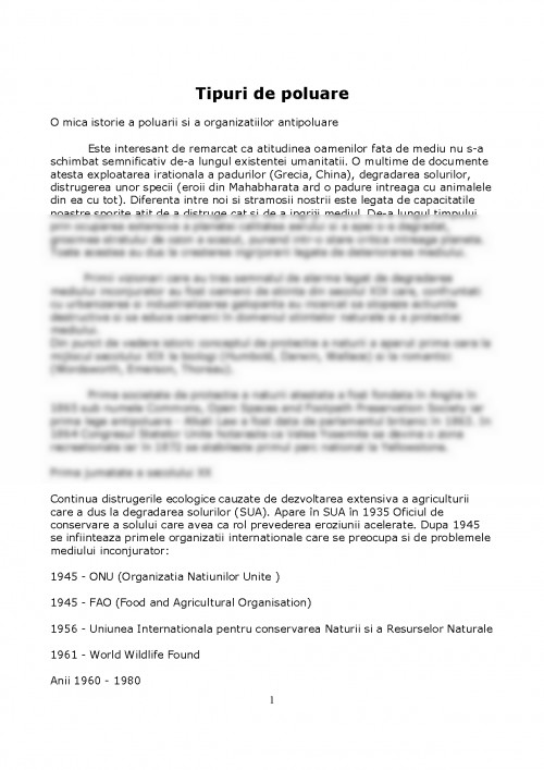 Referat: Tipuri de poluare (#361124)
