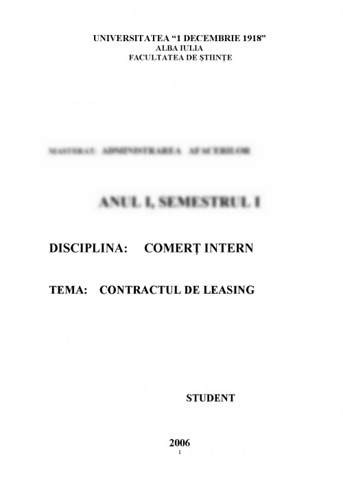 Referat: Contractul de Leasing (#364018)