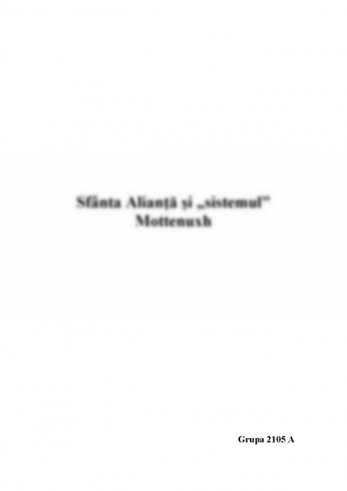 Referat: Sfânta Alianță și Sistemul Mottenuxh (#364829)